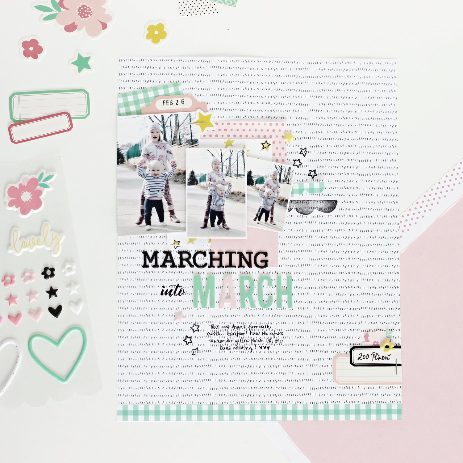 "Marching into March" Layout | Jana Bennett – Felicity Jane